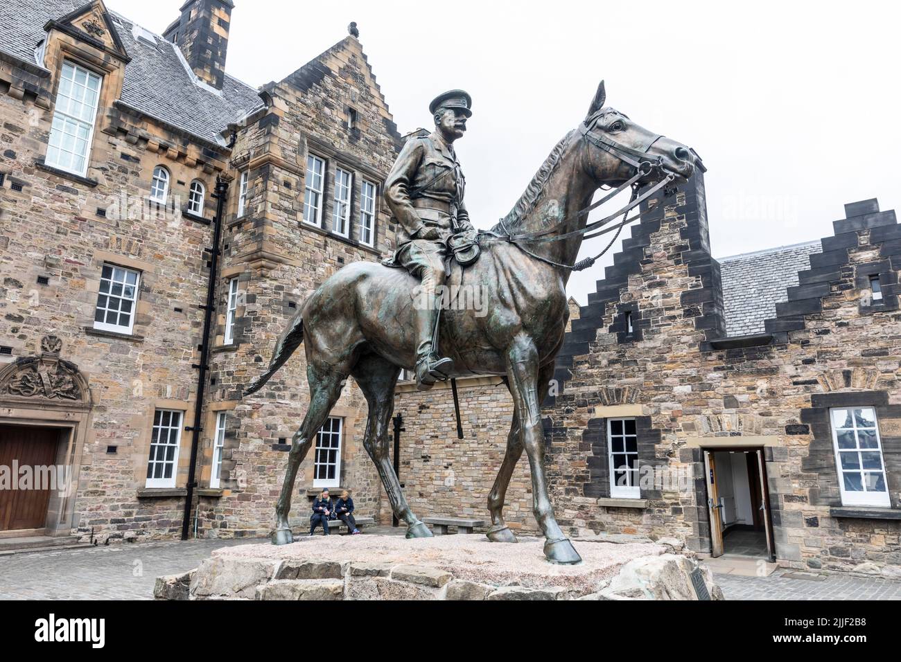 Statue of Sir Douglas Haig, Earl Haig in hospital square at Edinburgh ...