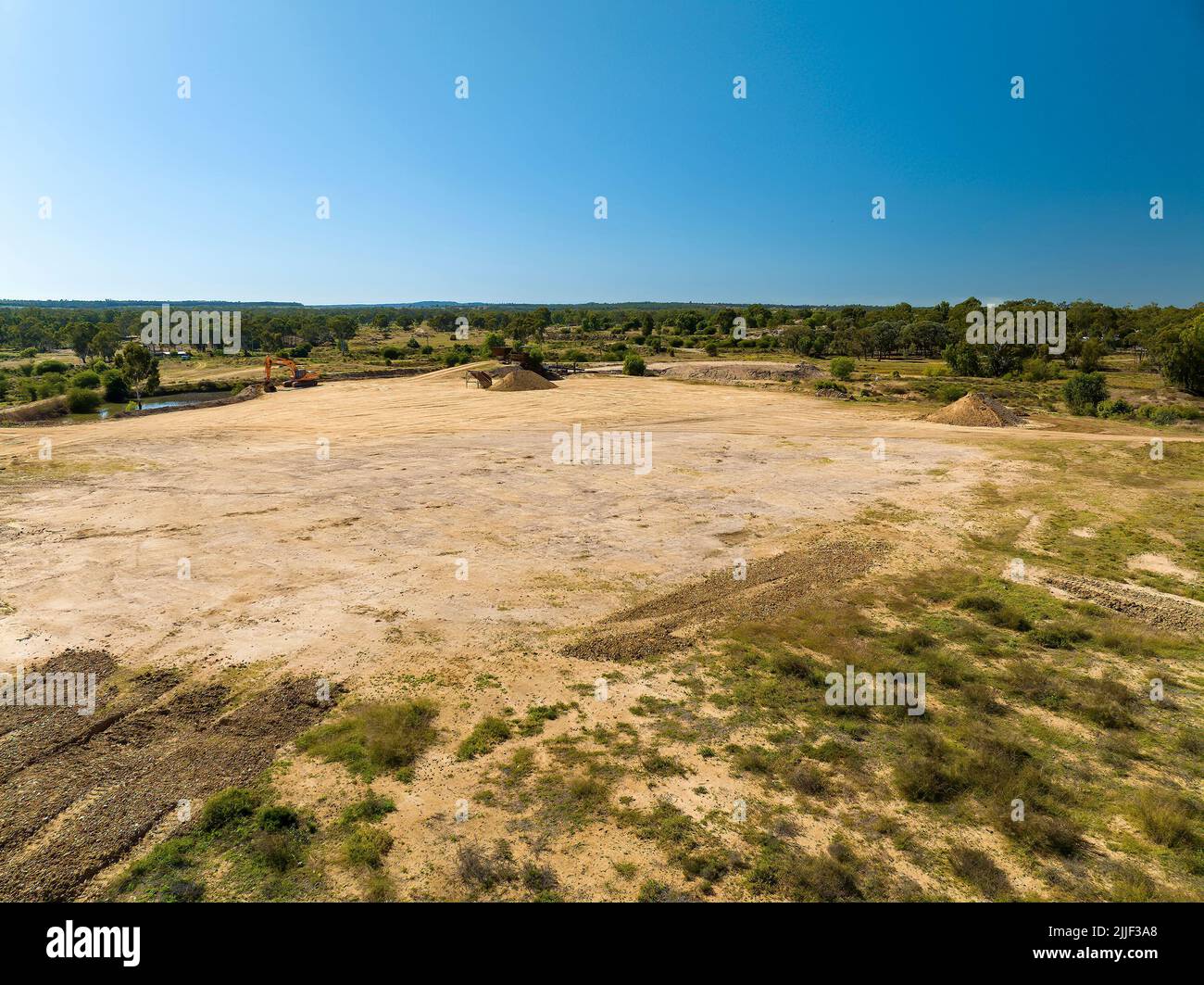 Industrial sapphire mine site at Rubyvale in Central Queensland ...