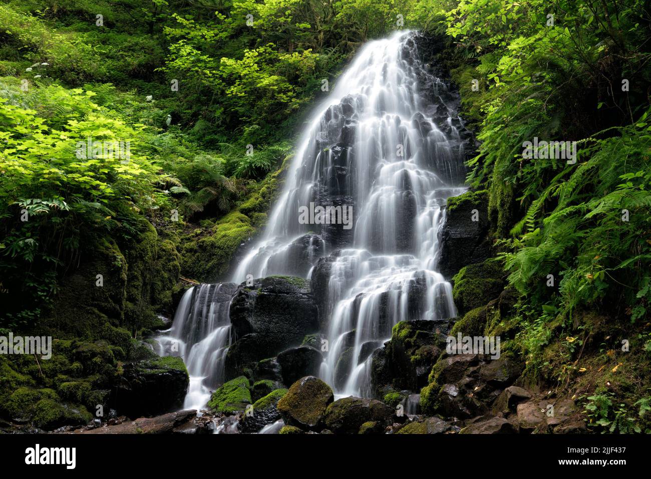 Waterfalls in the Columbia River Gorge near Portland Oregon Stock Photo ...