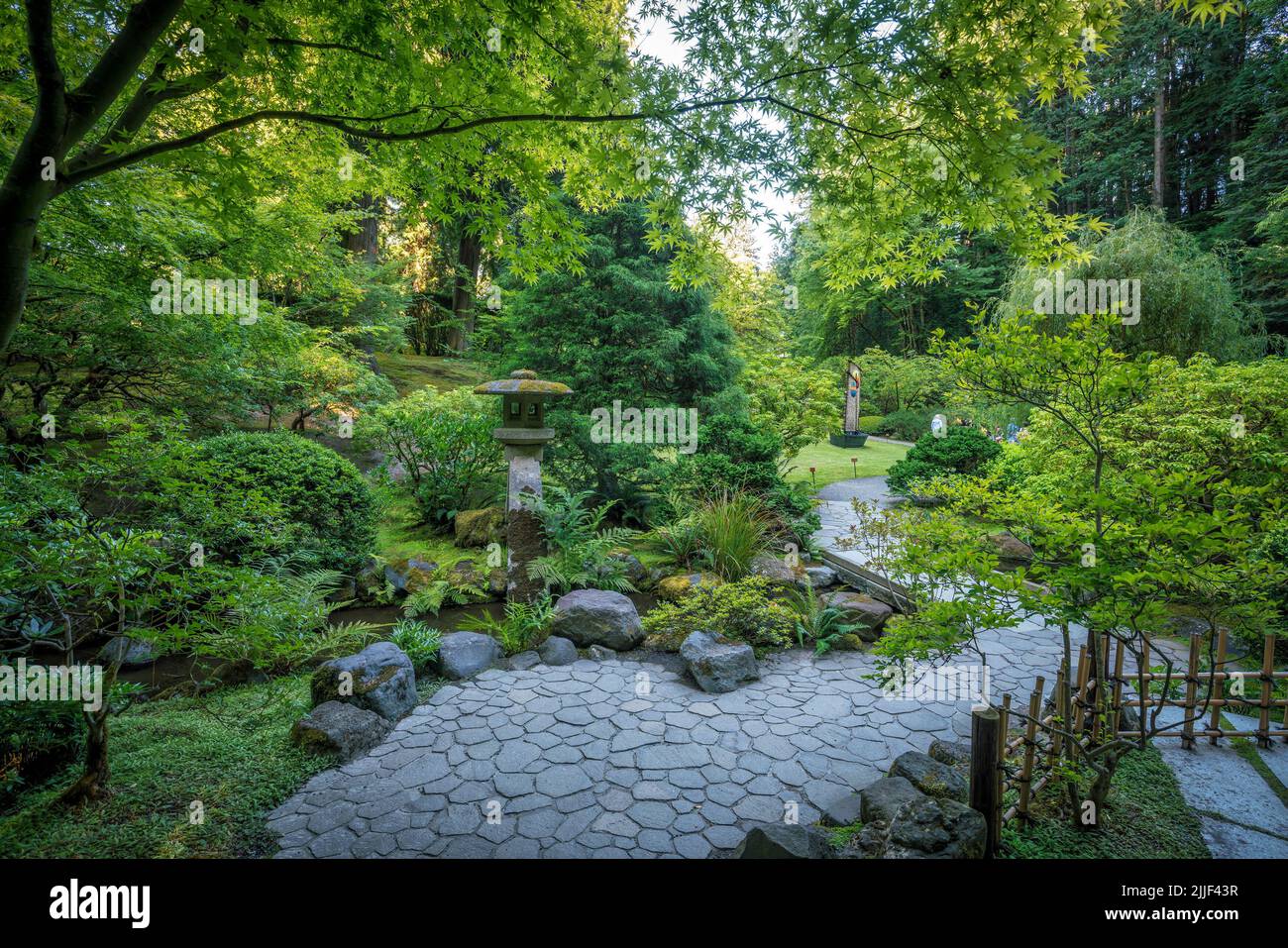 Landscape of Japanese Garden in Portland Oregon Stock Photo - Alamy