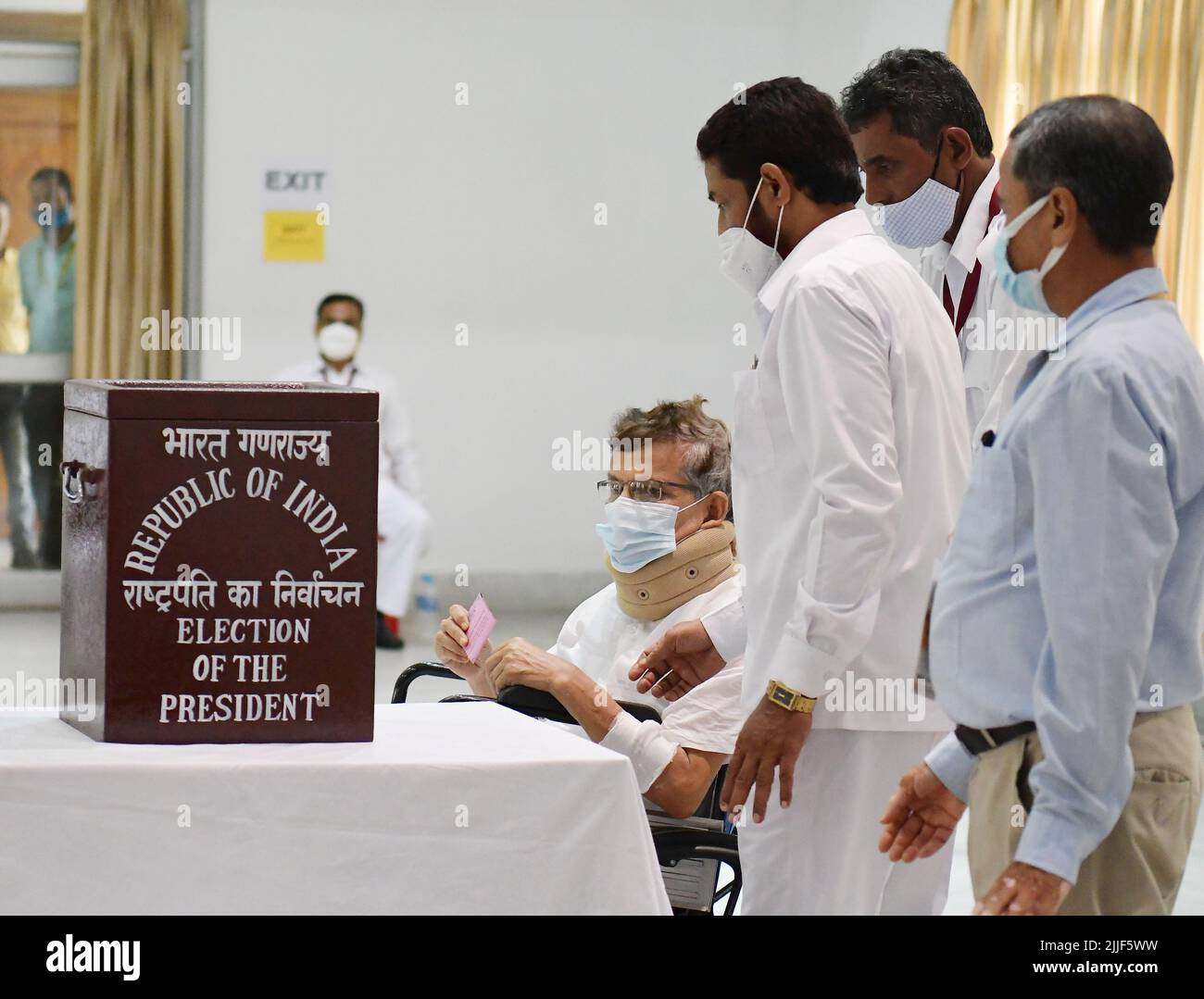 CPIM MLA Badal Choudhari casts his vote for the election of the ...