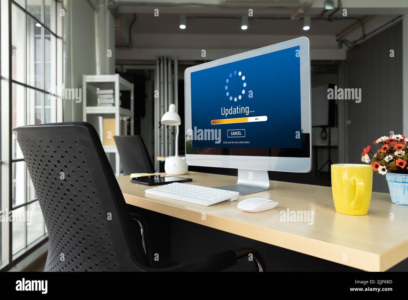 Software update on computer for modish version of device software ...