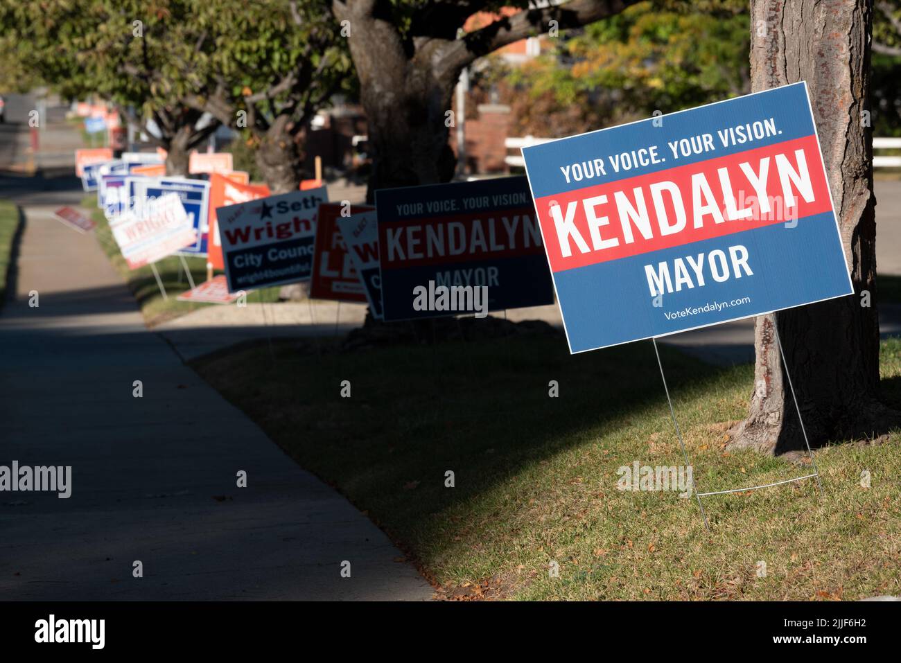 Election signs in Bountiful, Utah Stock Photo - Alamy