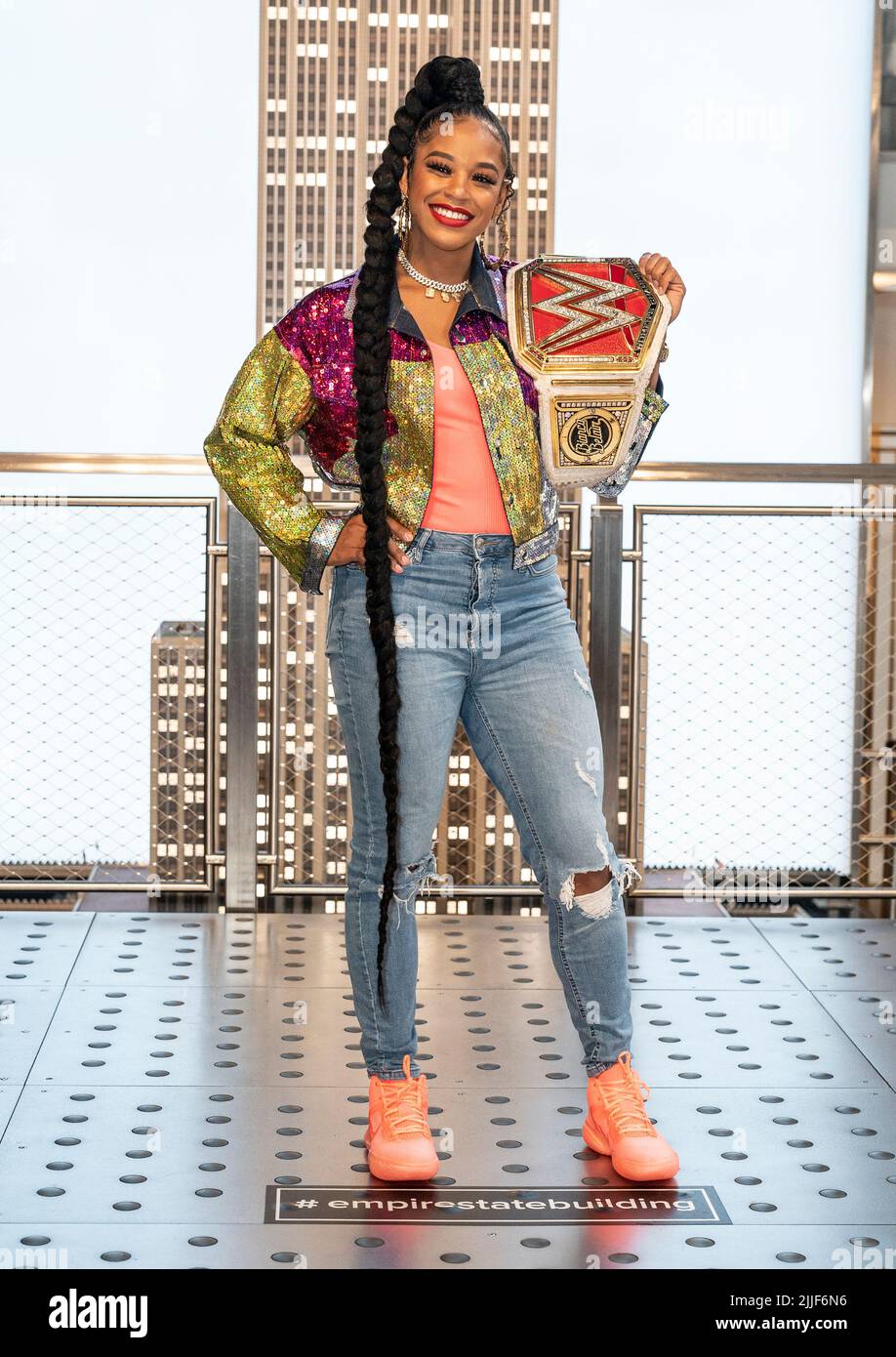 New York, USA. 25th July, 2022. WWE Raw Women's Champion Bianca Belair ...