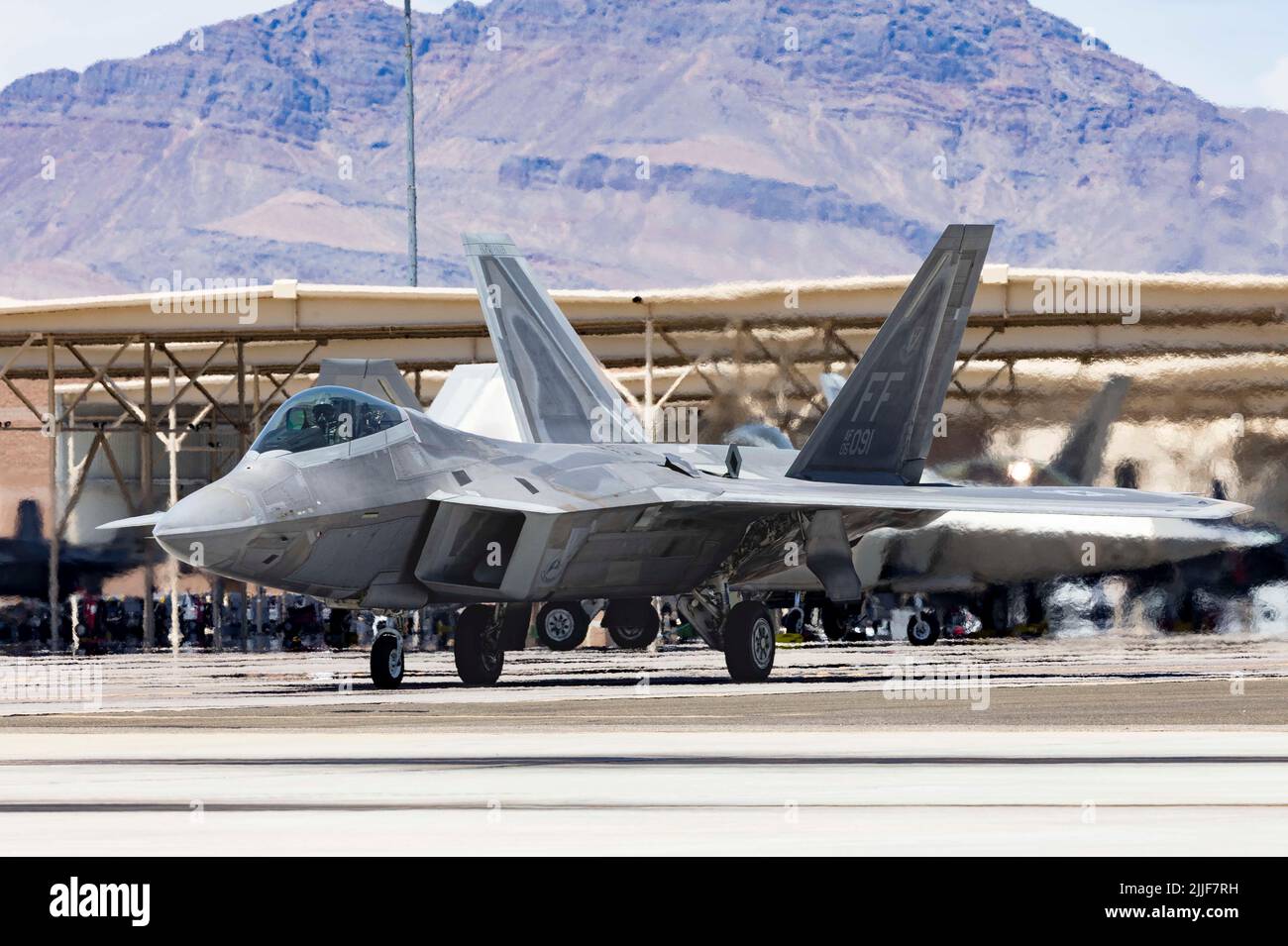 An F-22 Raptor assigned to the 27th Fighter Squadron, Langley Air Force ...