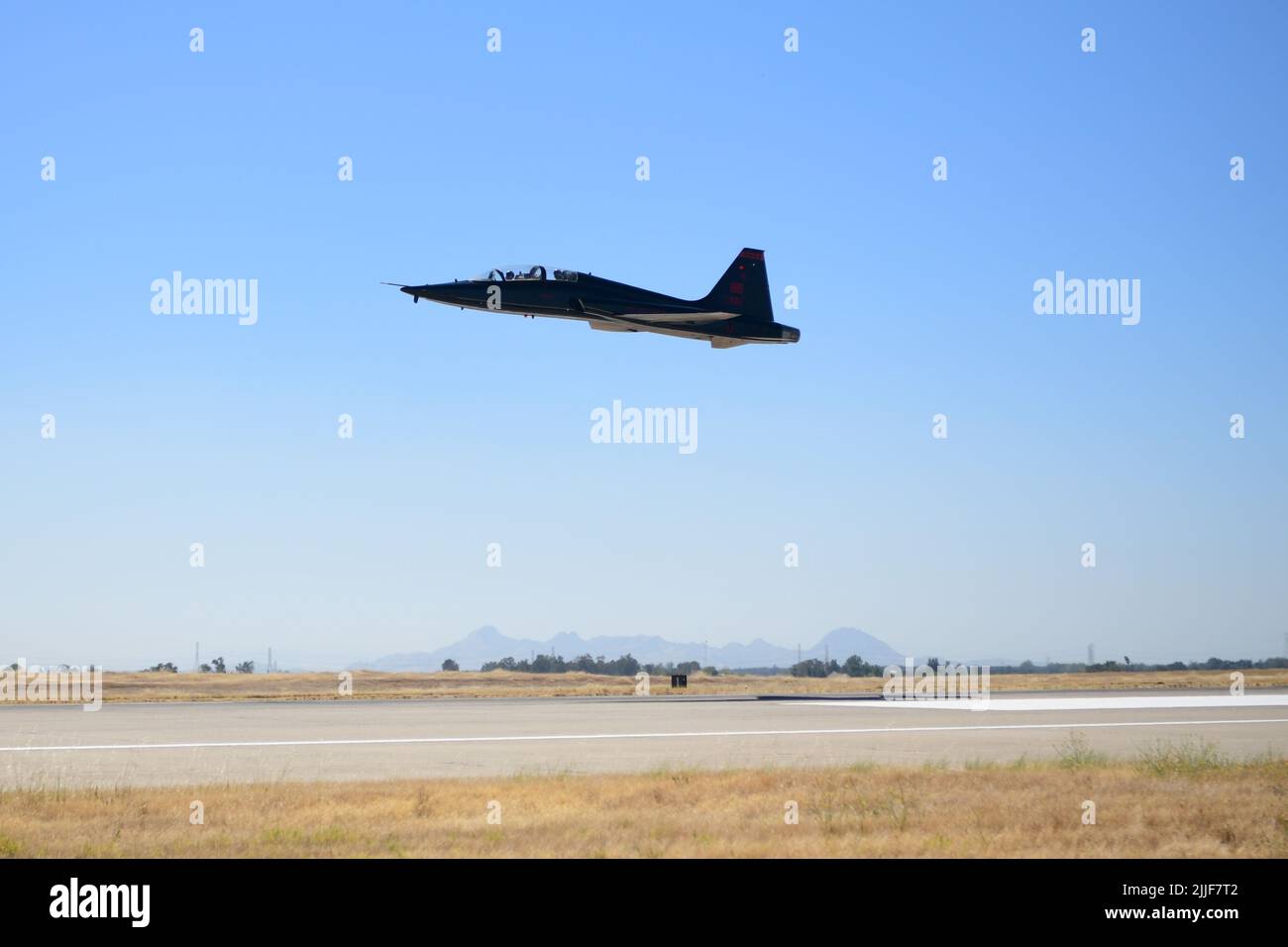 A T-38 does a low fly by on July 20, 2022 on Beale Air Force Base ...