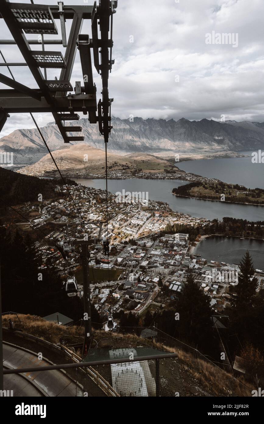Queenstown overlook from top of Skyline Gondola, New Zealand Stock ...