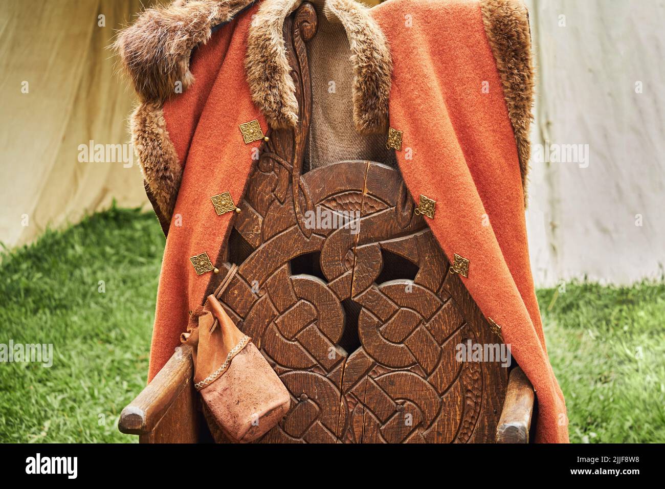 Medieval wooden throne, carved chair from the Byzantine Empire ...