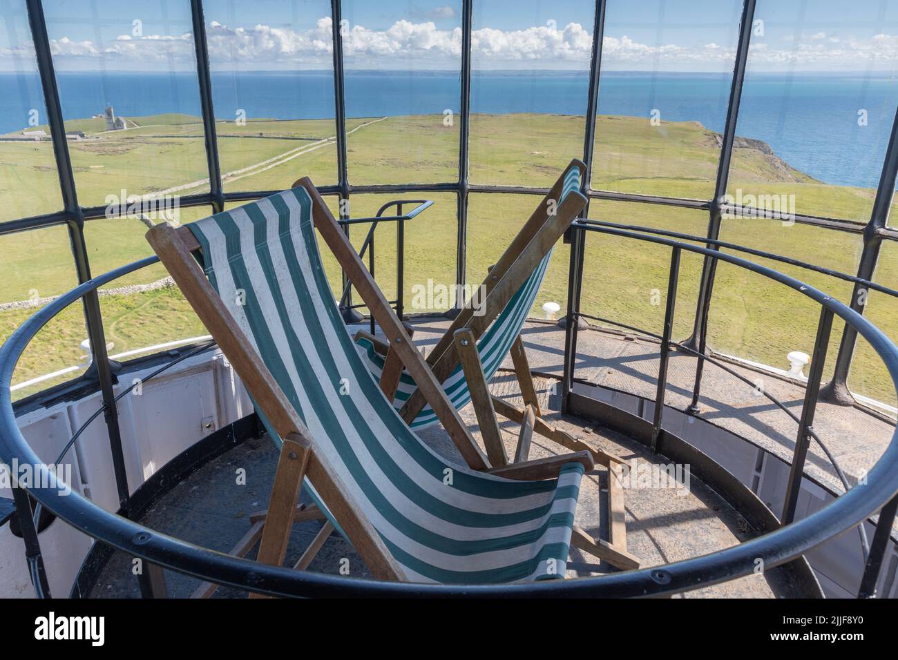 Old lighthouse on Lundy island, Bristol Channel, Great Britain Stock ...