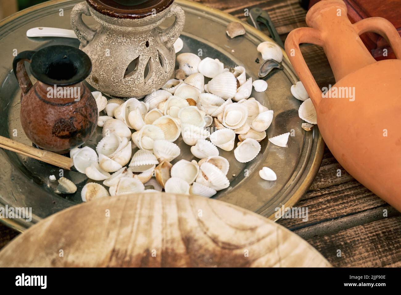 Ancient Roman cosmetics made of mother of pearl, retro perfume and ...