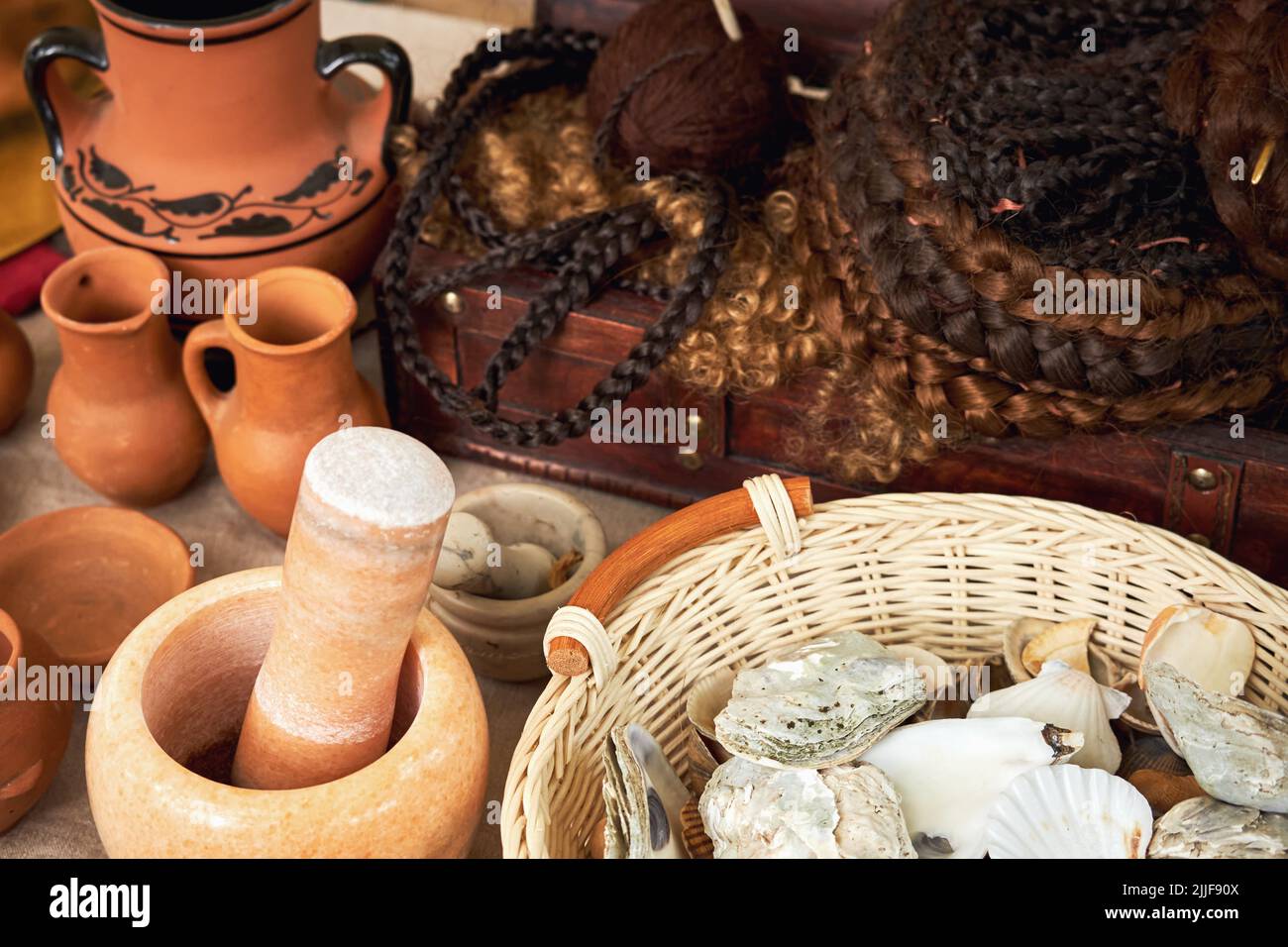 Ancient Roman cosmetics, retro perfume and vintage bath accessories ...