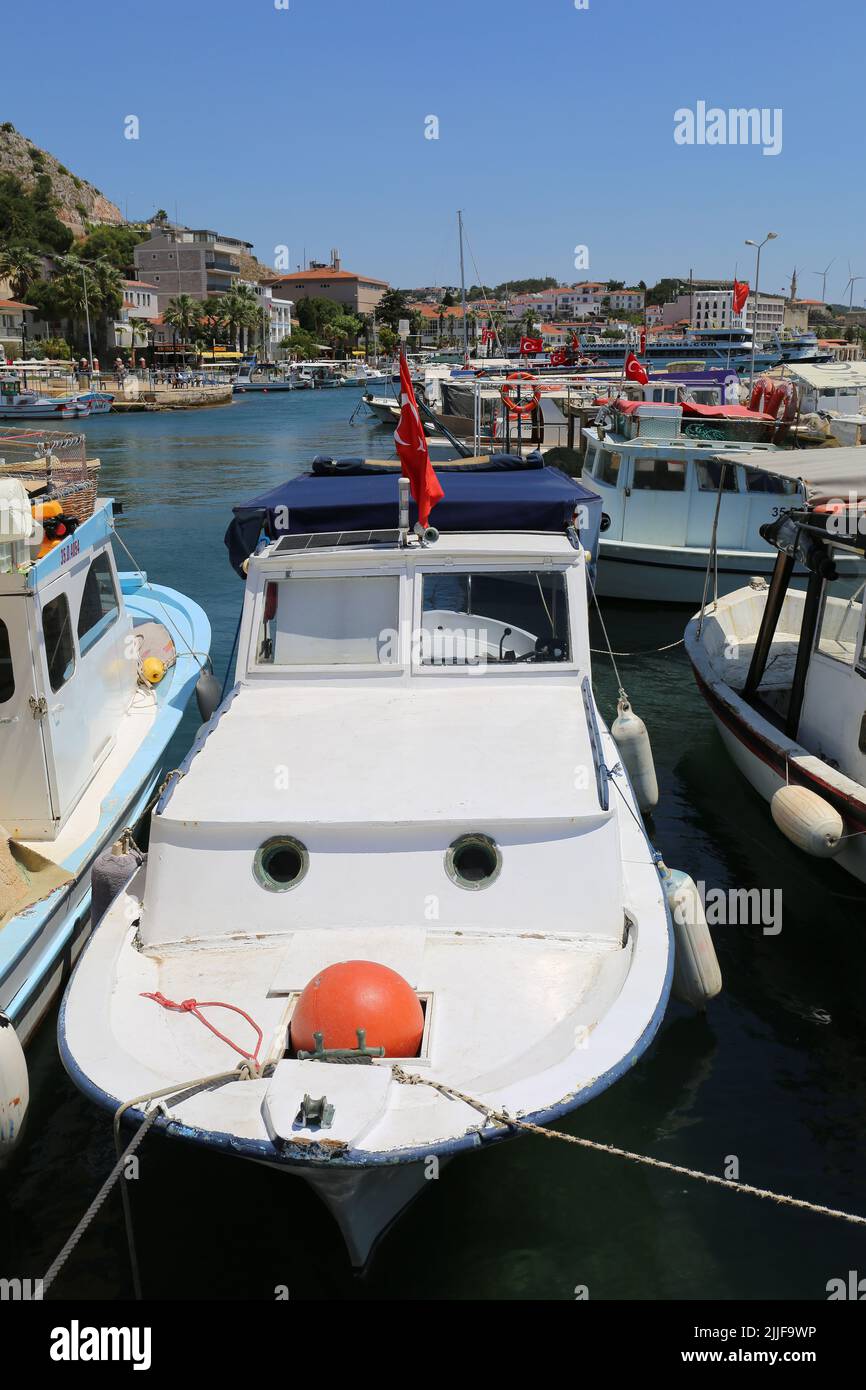 CESME,IZMIR,TURKEY-MAY 20:Fishing Boats docked at Cesme Port.May 20 ...