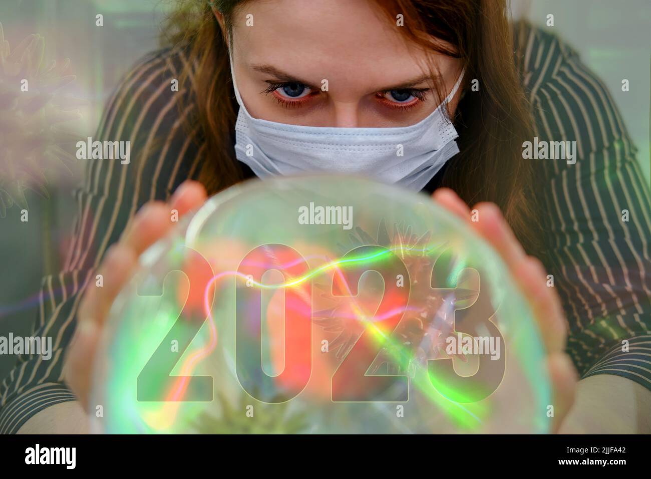 2023 year on a crystal ball for divination about the future. Fortune ...