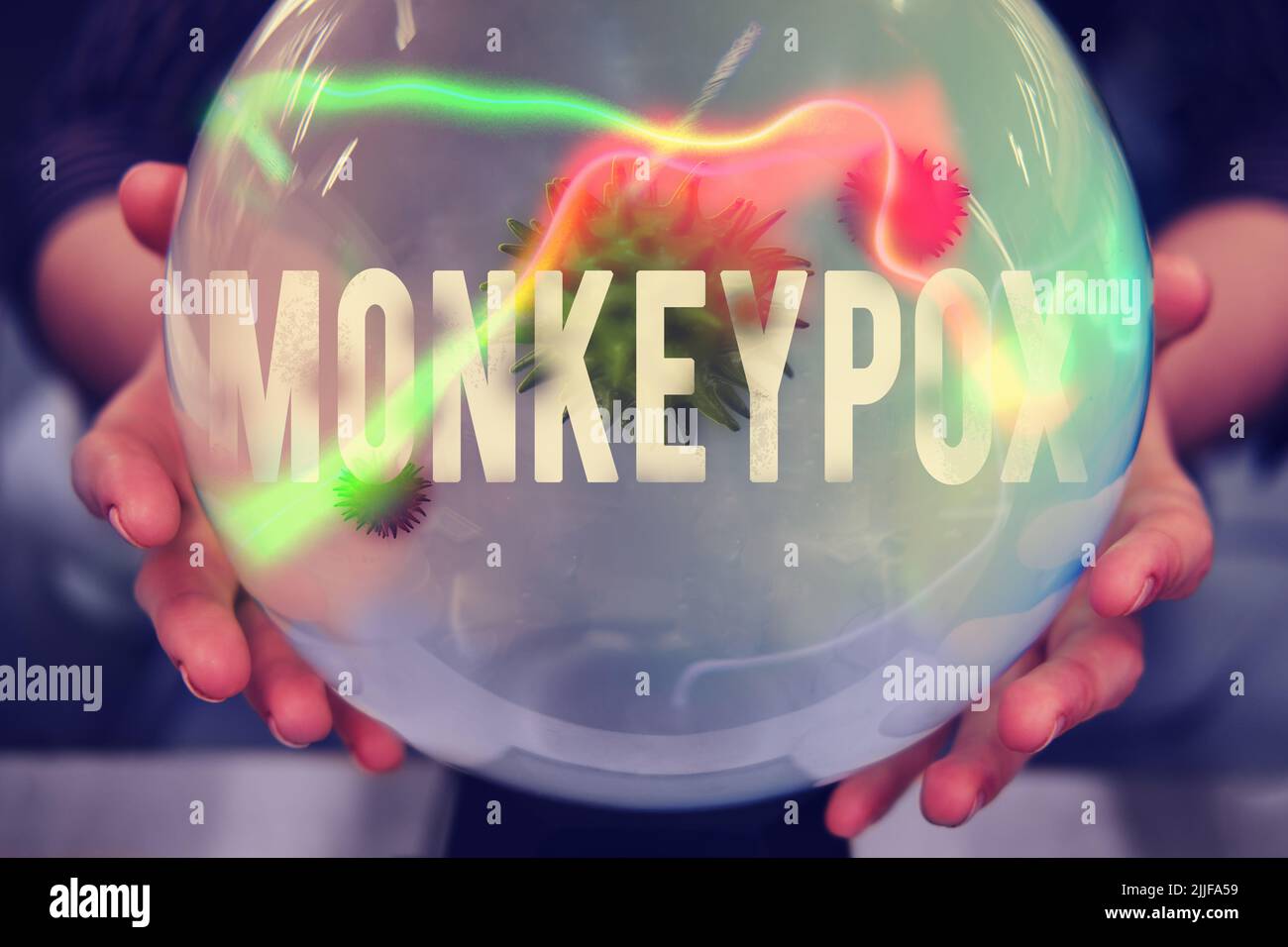 The inscription monkeypox on a crystal ball for divination about the ...