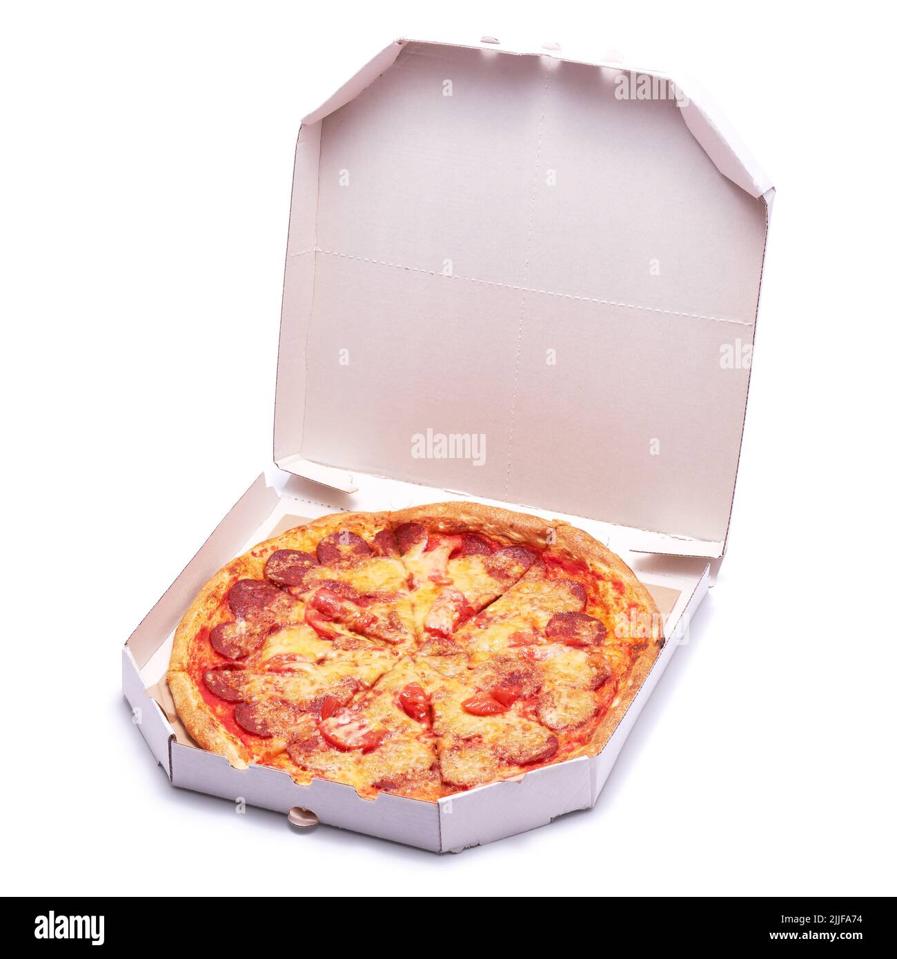 Pizza in cardboard box on Cut Out Stock Images & Pictures - Alamy