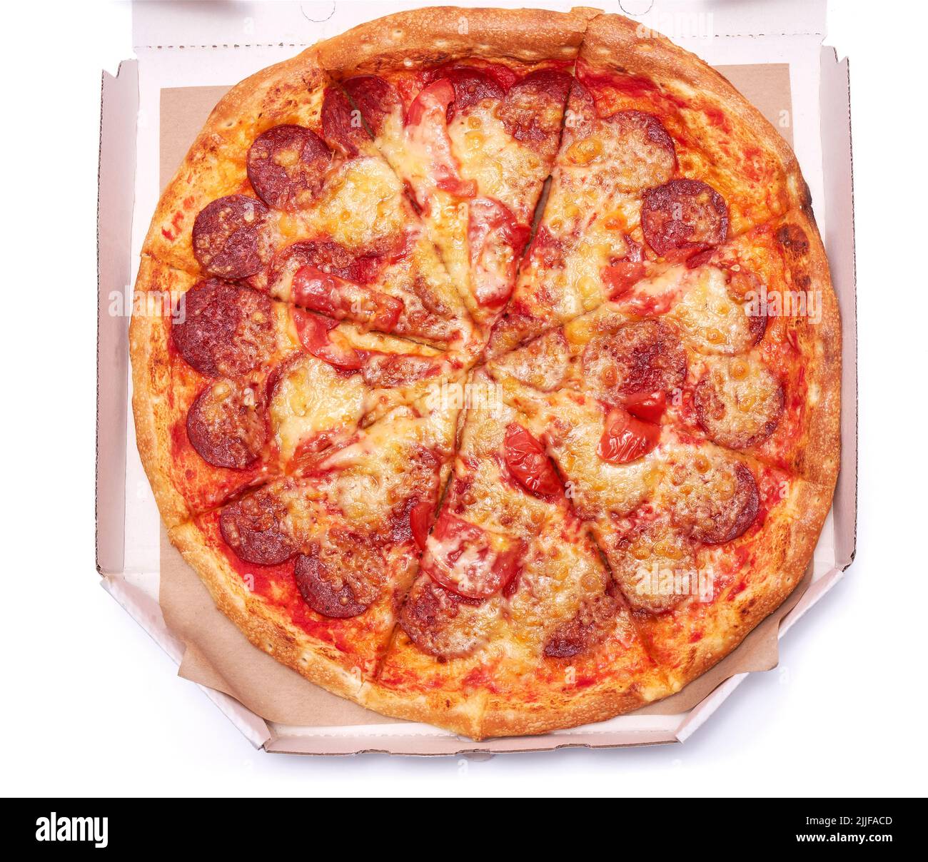 Pizza in cardboard box on Cut Out Stock Images & Pictures - Alamy