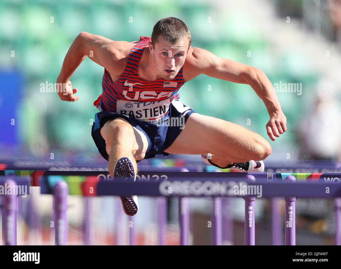 Jul 24, 2022; Eugene, Oregon, USA; Steven Bastien (USA) runs in the ...