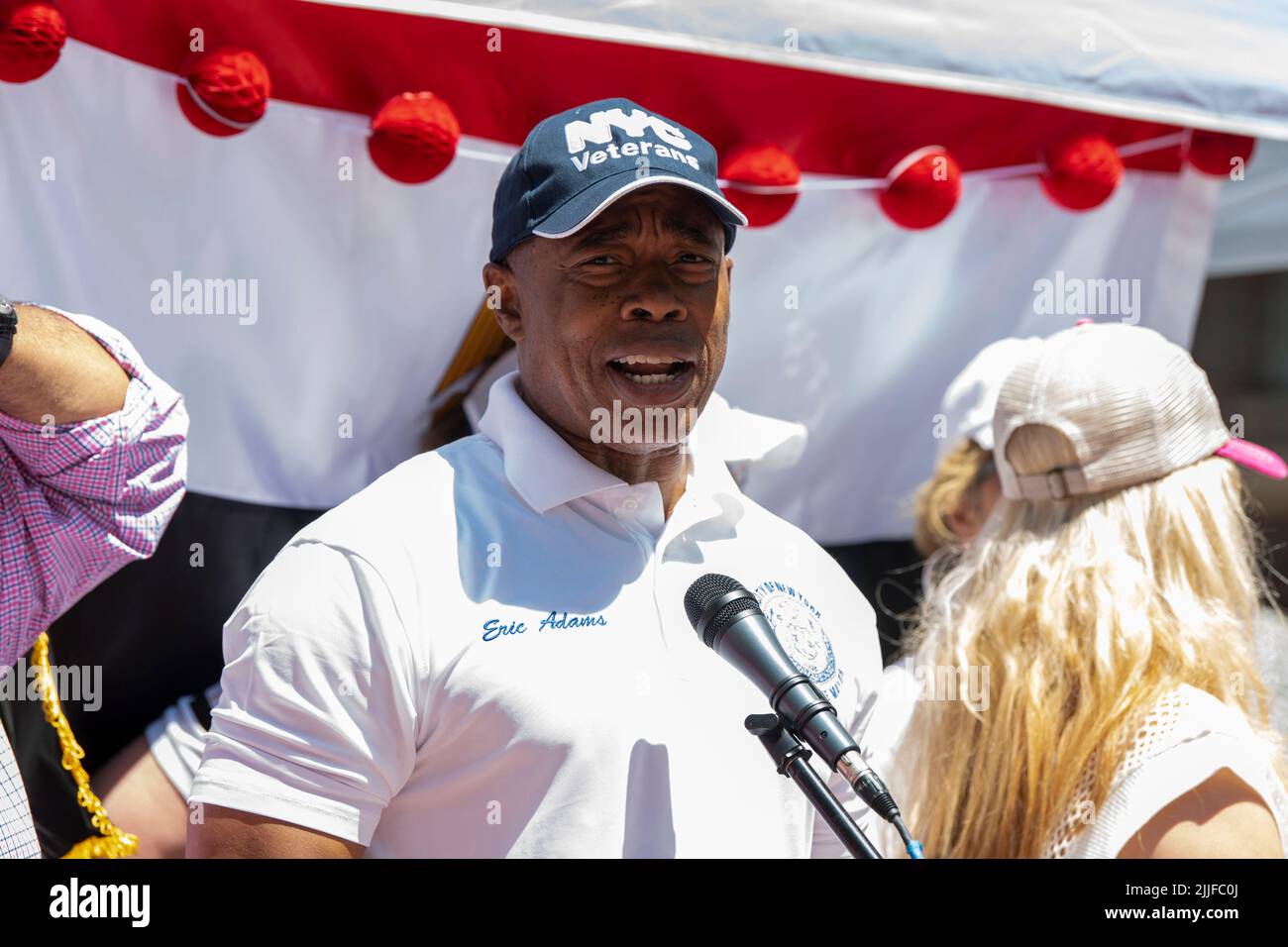 New York City Mayor Eric Adams delivers remarks during an Egyptian ...