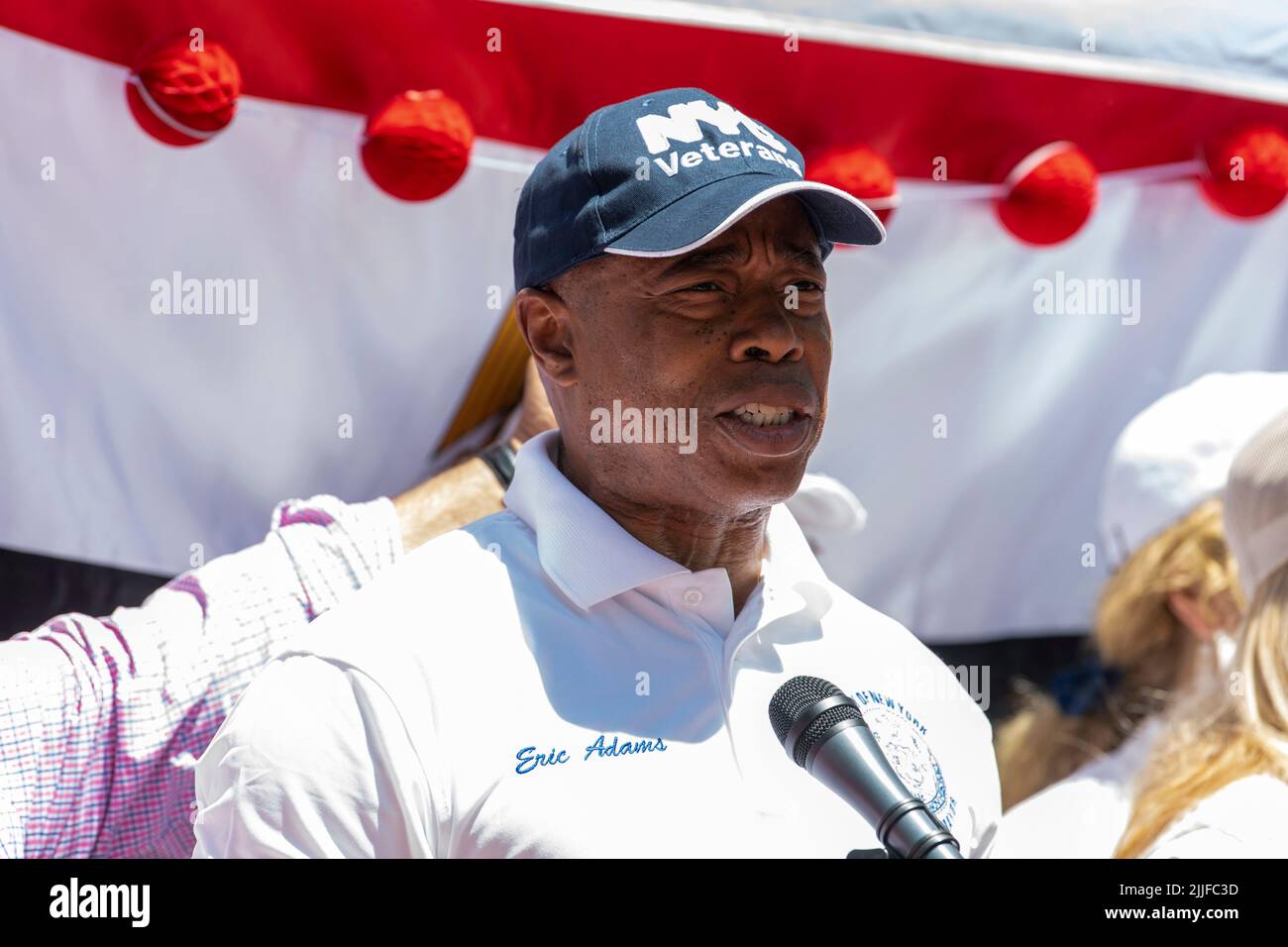 New York City Mayor Eric Adams delivers remarks during an Egyptian ...