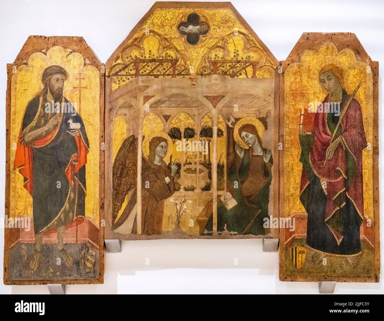 The Annunciation and the Two Saint Johns, 14th century, tempera on ...