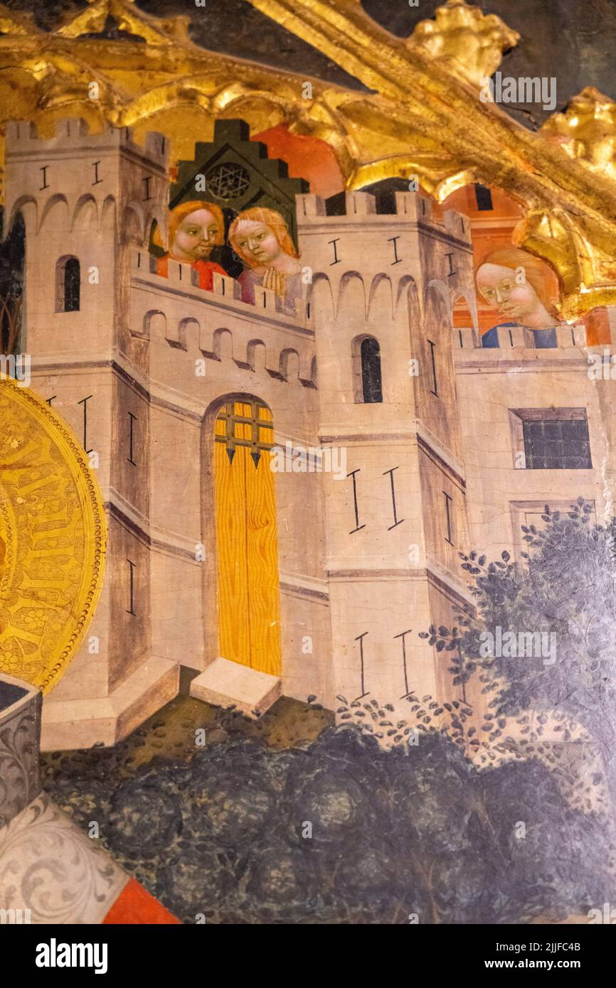 walls of medieval Palma, St. George, 1410, tempera on wood, Francesc ...