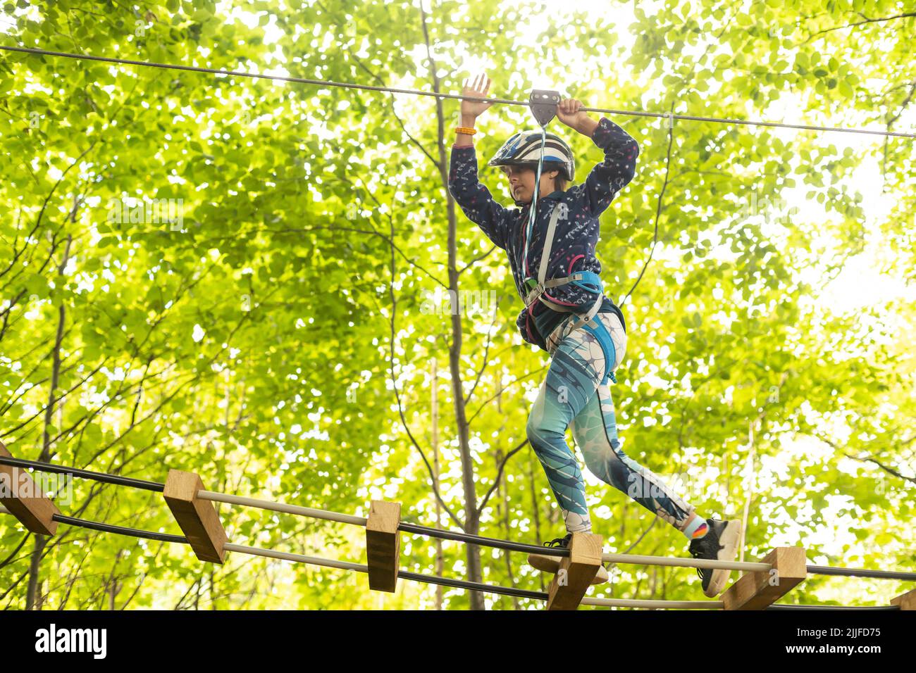 adventure climbing high wire park - children on course rope park ...