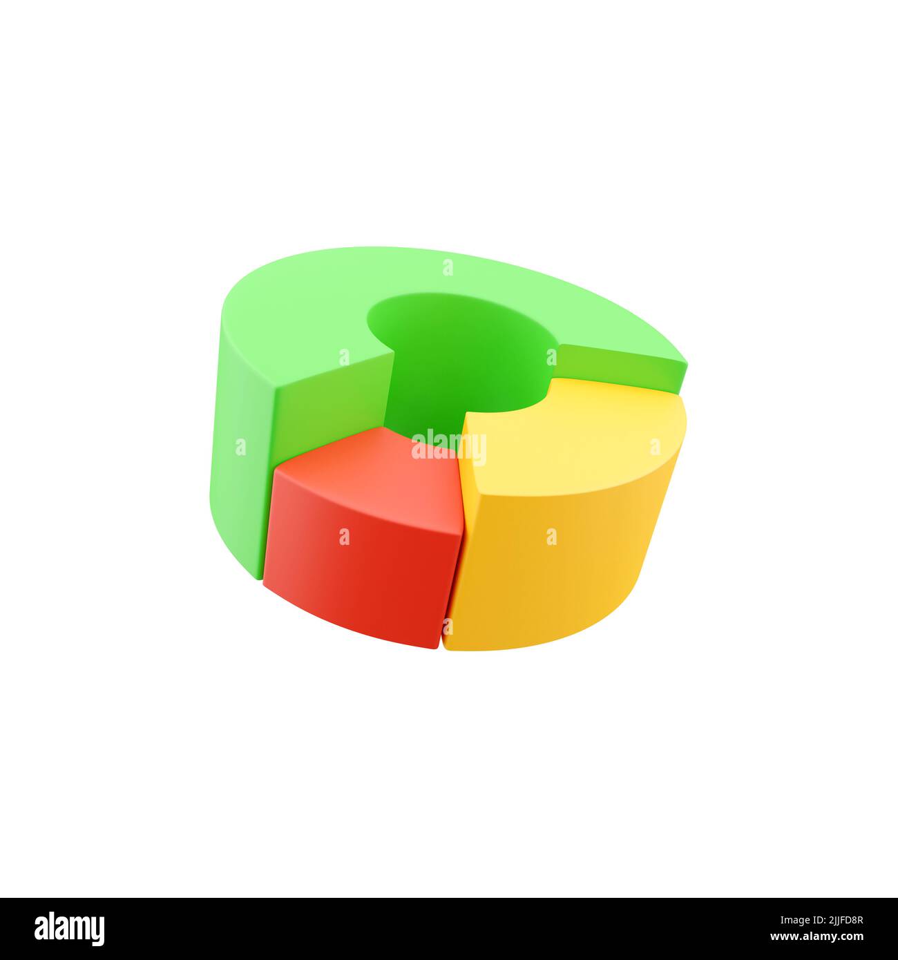 3d render donut chart on white background. 3d render illustration. 3d ...