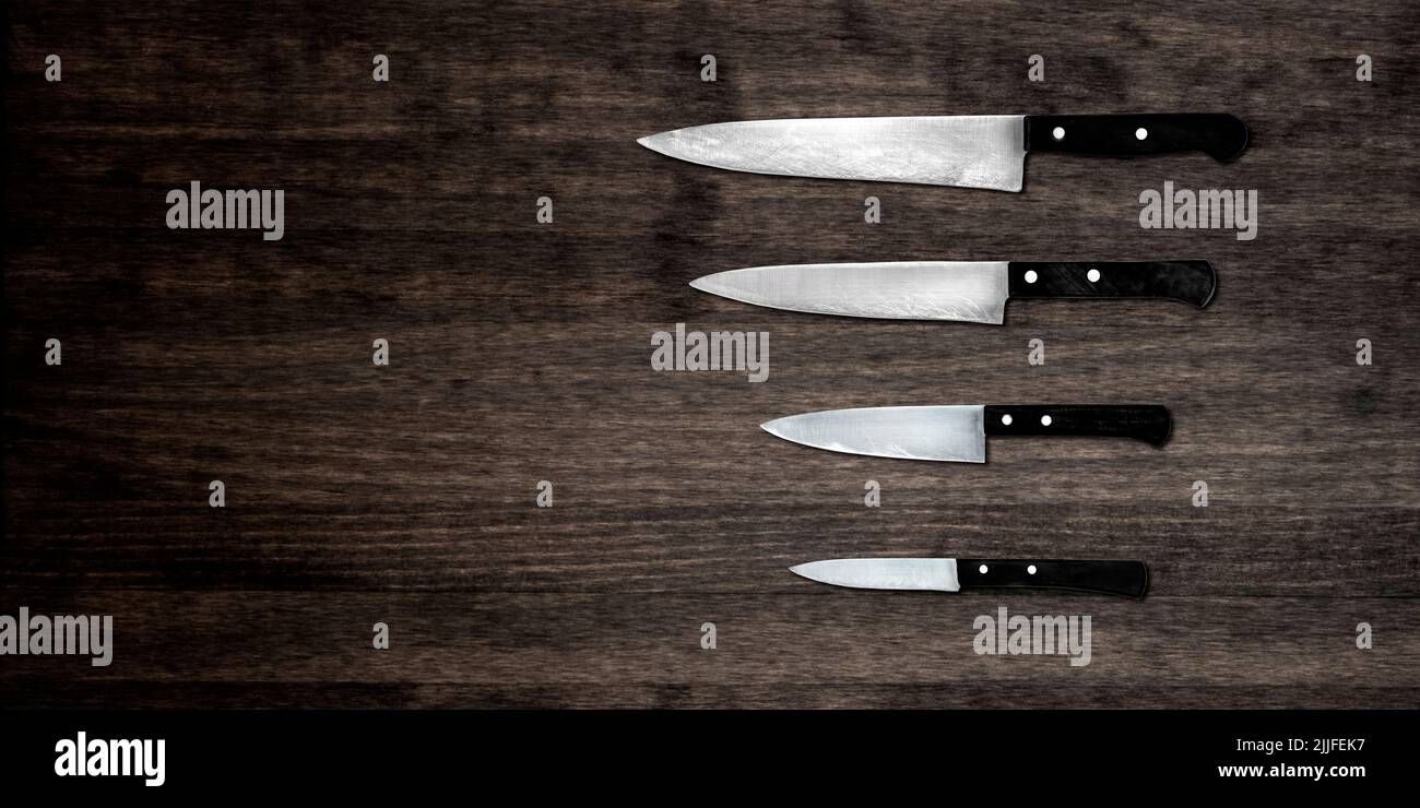 Set vintage kitchen knives hi-res stock photography and images - Alamy
