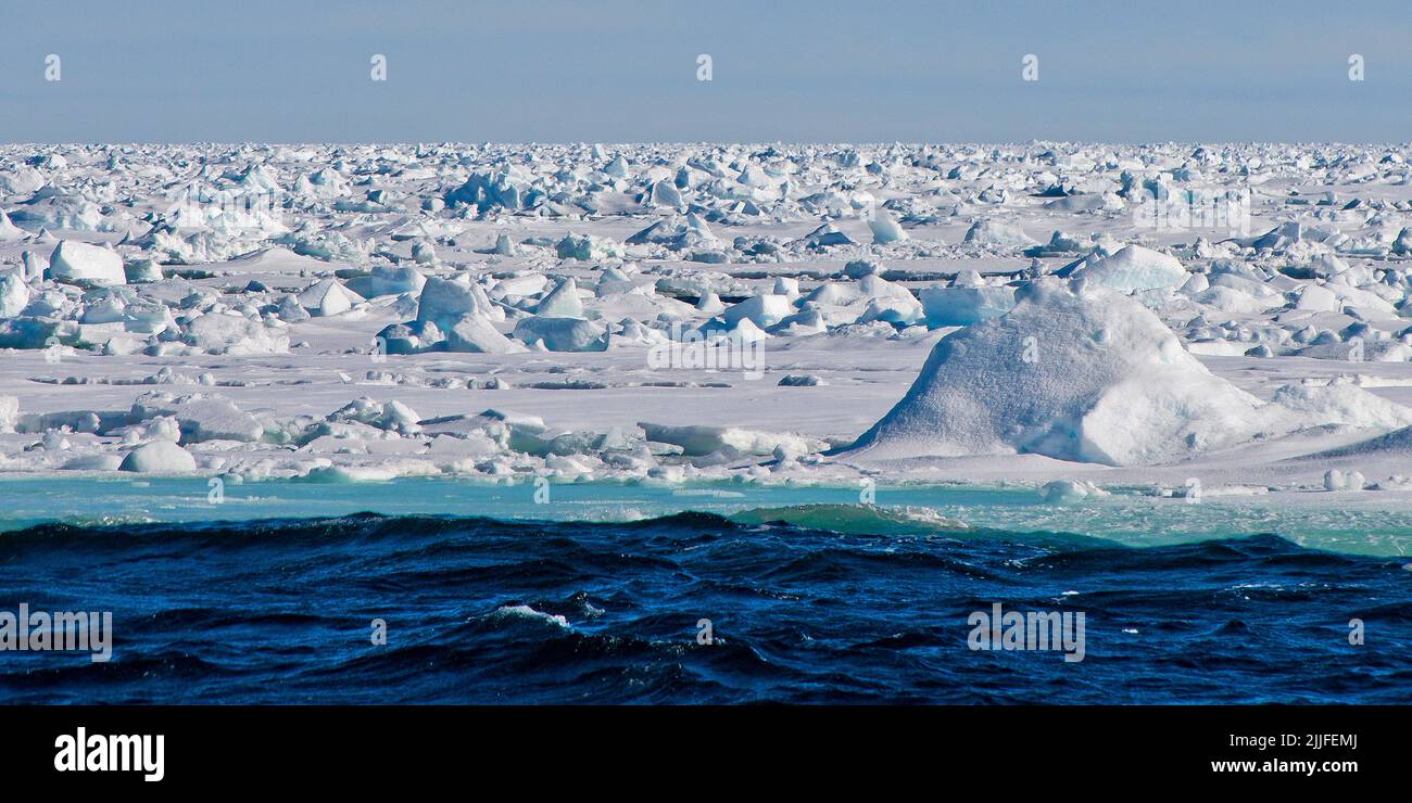Sea Ice, Edge of Pack Ice 80º N, Arctic, Spitsbergen, Svalbard, Norway ...