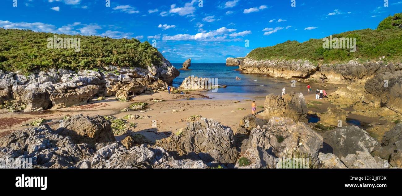 Beach of Buelna, Coastline and Cliffs, Cantabrian Sea, Buelna, Llanes ...