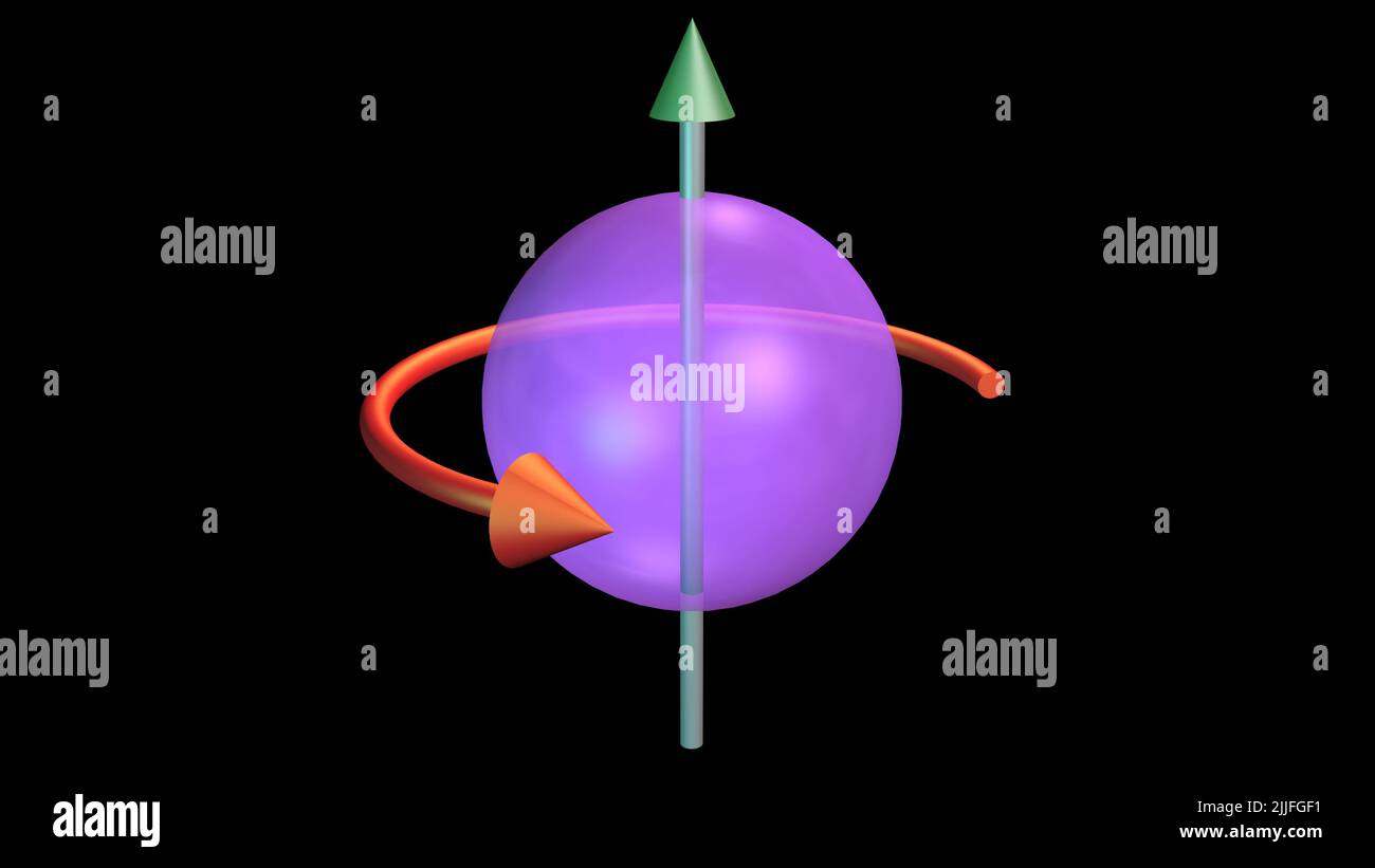 Spintronics arrow rotating around sphere . 3d illustration render Stock ...
