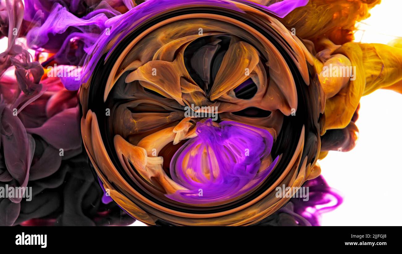 an Abstract smoke circle. Ink water swirl. Parallel dimension portal ...