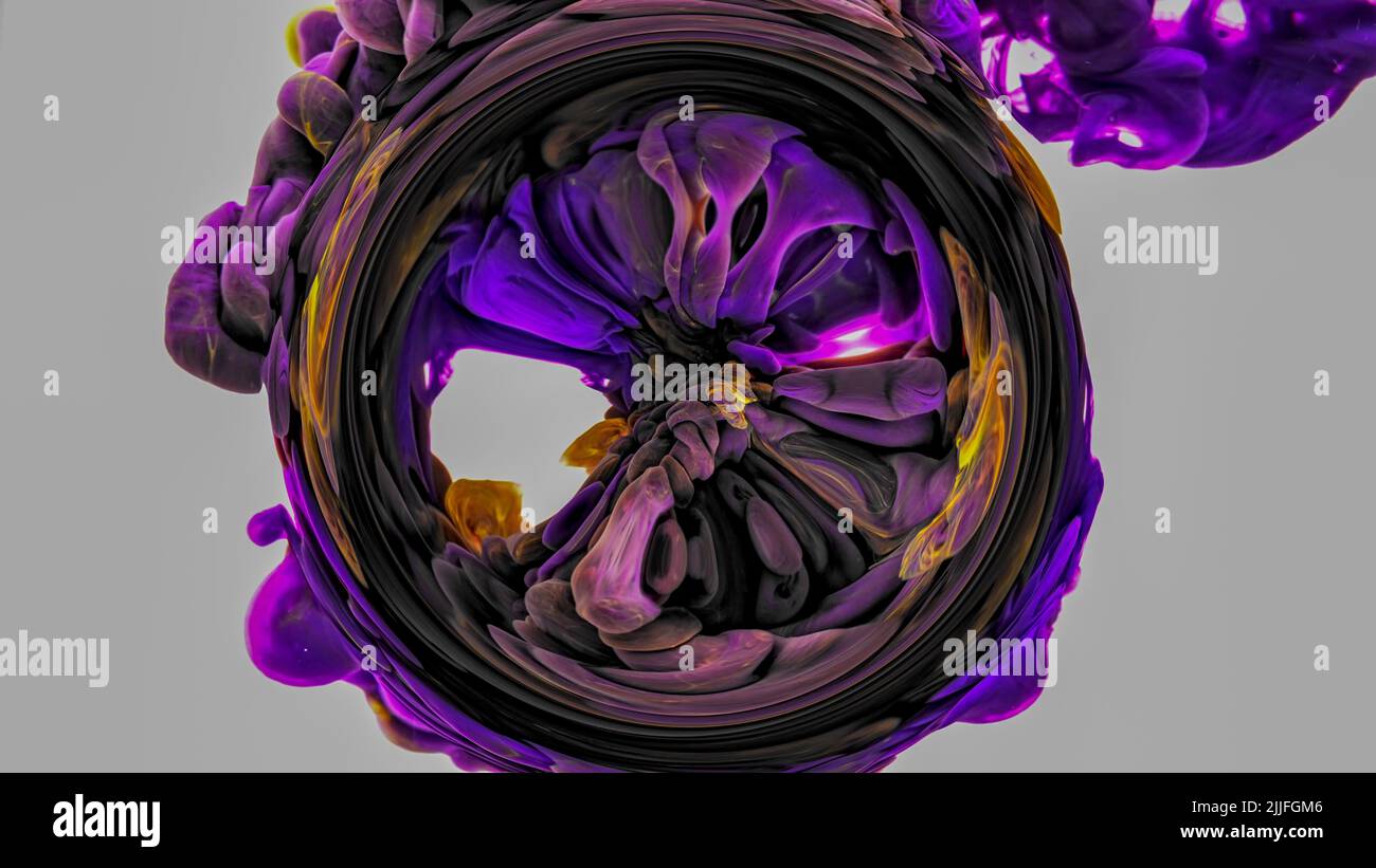 an Abstract smoke circle. Ink water swirl. Parallel dimension portal ...
