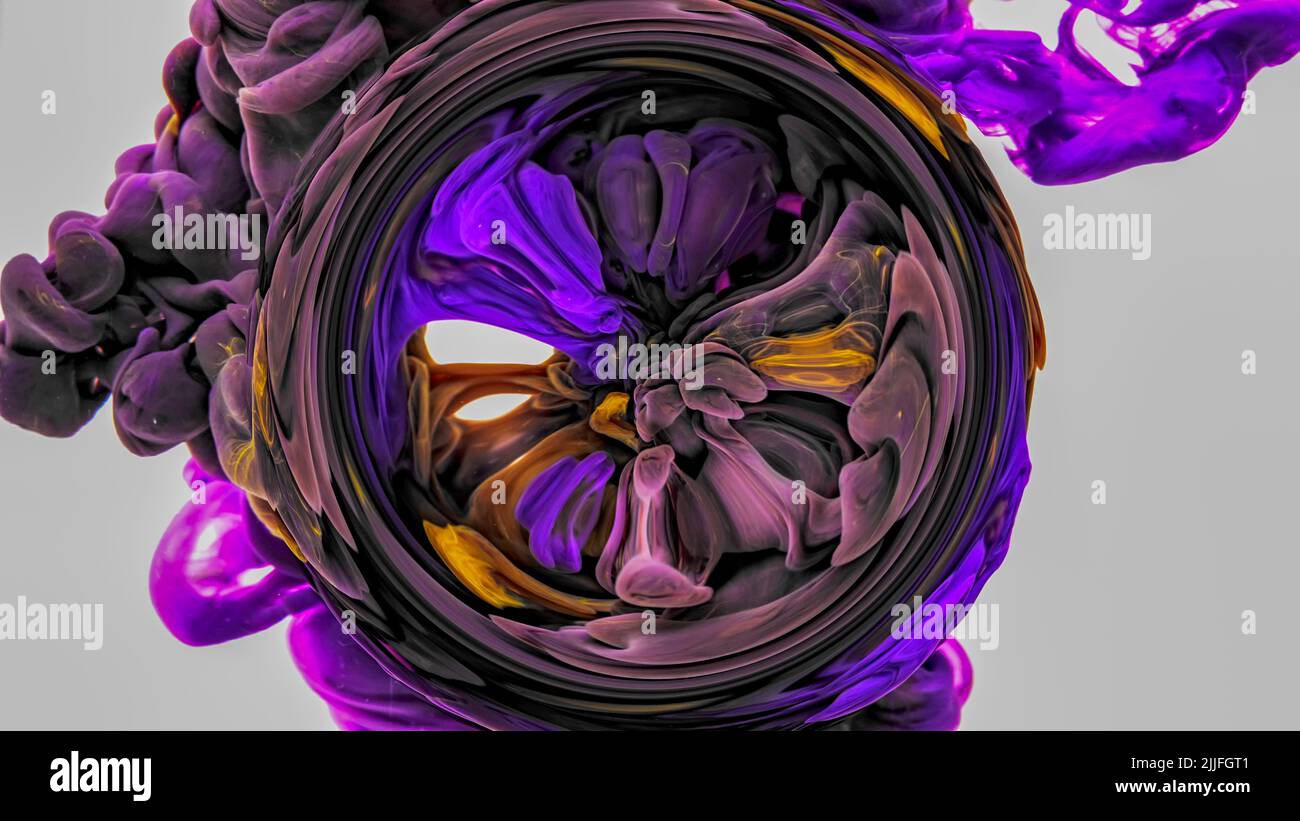 an Abstract smoke circle. Ink water swirl. Parallel dimension portal ...