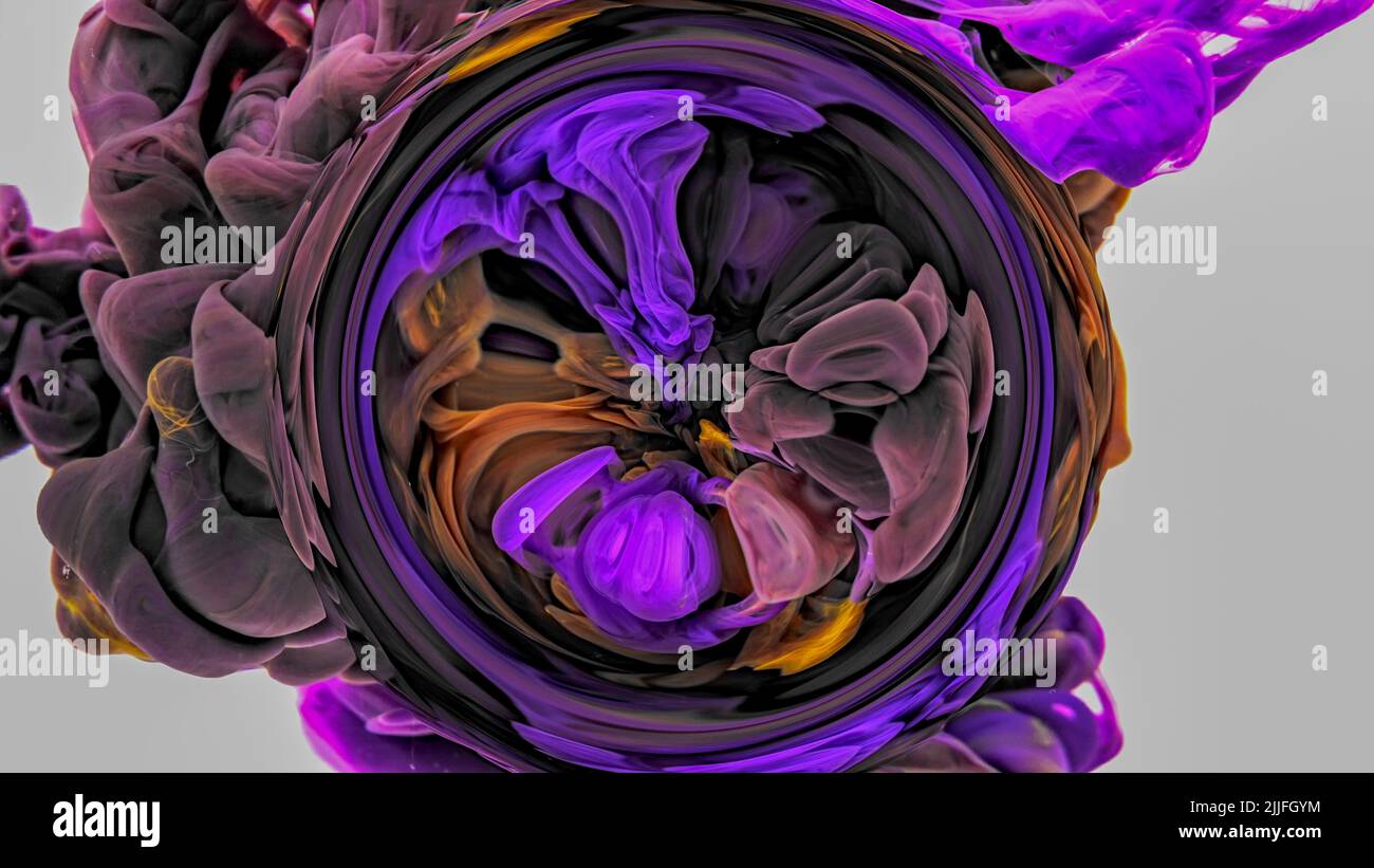 an Abstract smoke circle. Ink water swirl. Parallel dimension portal ...