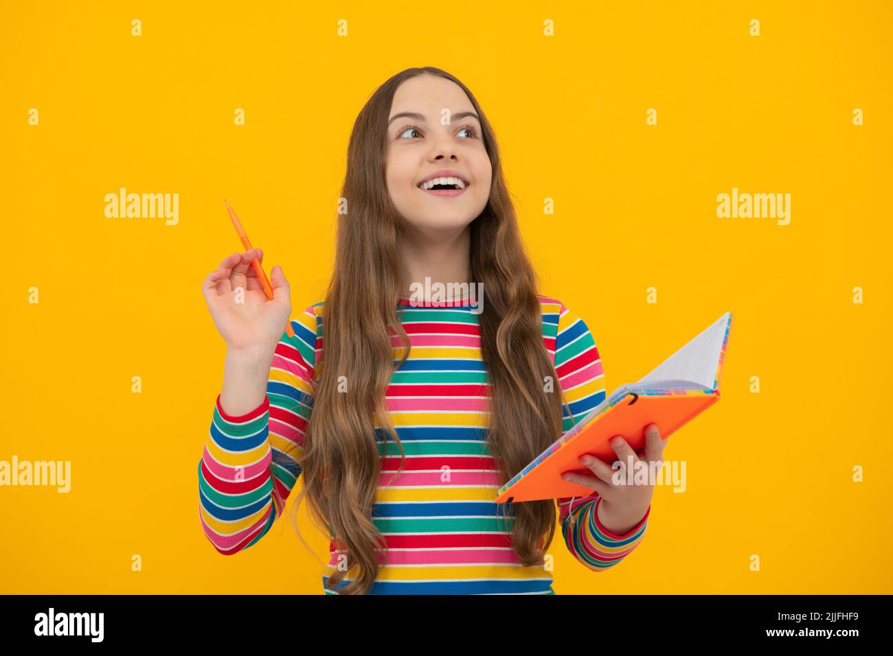 Back to school. Portrait of teenage school girl with books. Children ...