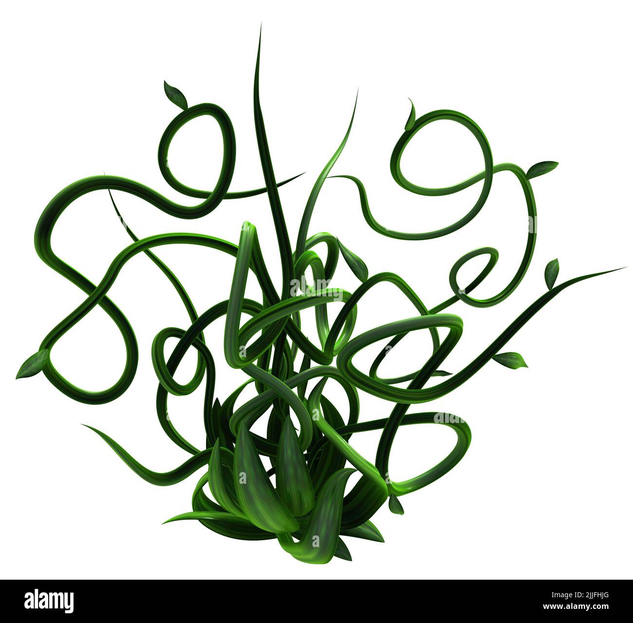 Plant vines green growing twisting source ornate spread, 3d ...