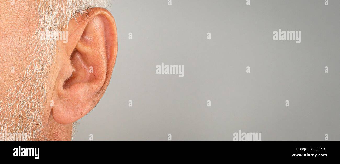 old man ear close-up detail Stock Photo - Alamy