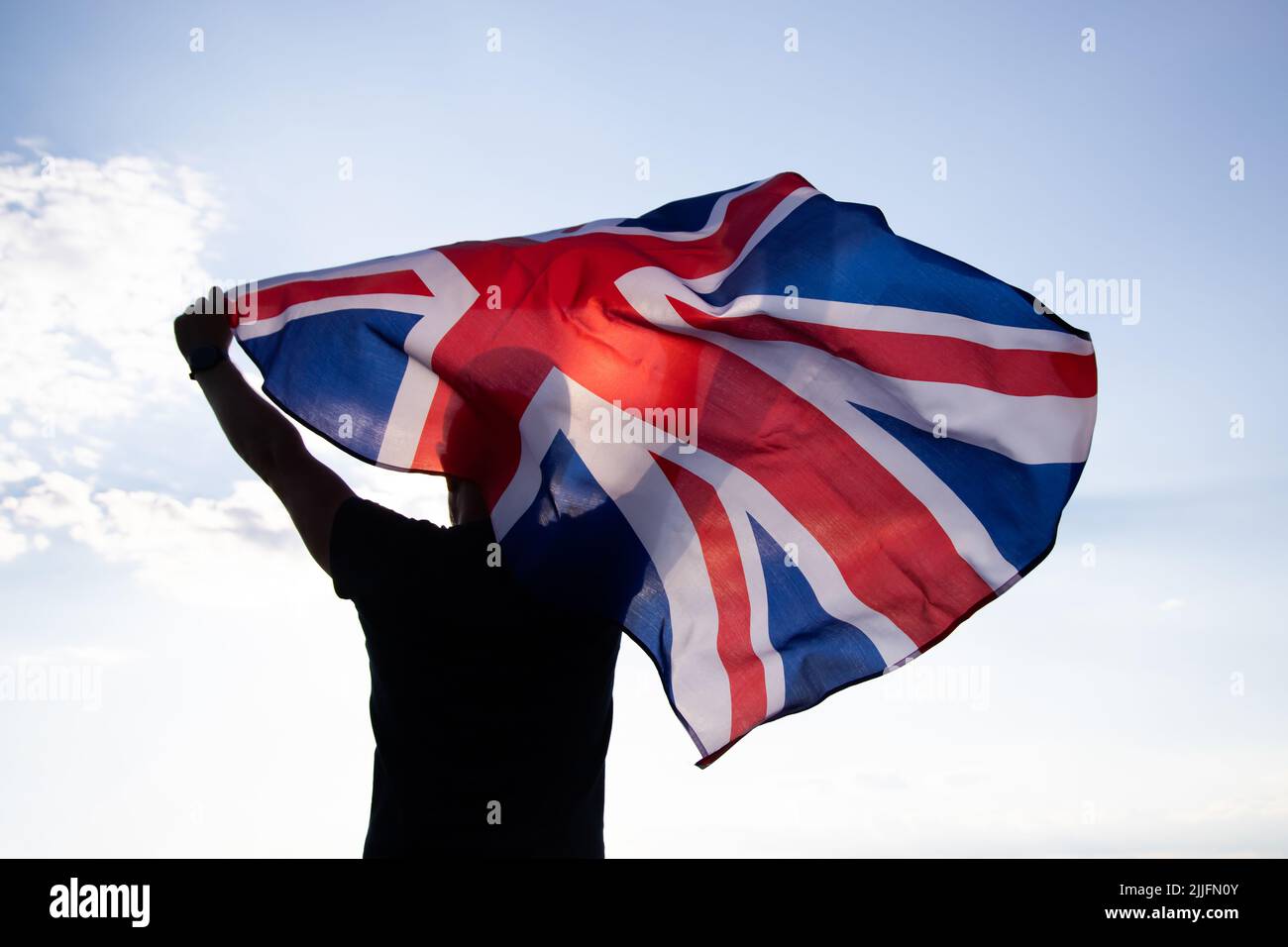 Man waving union jack flag hi-res stock photography and images - Alamy