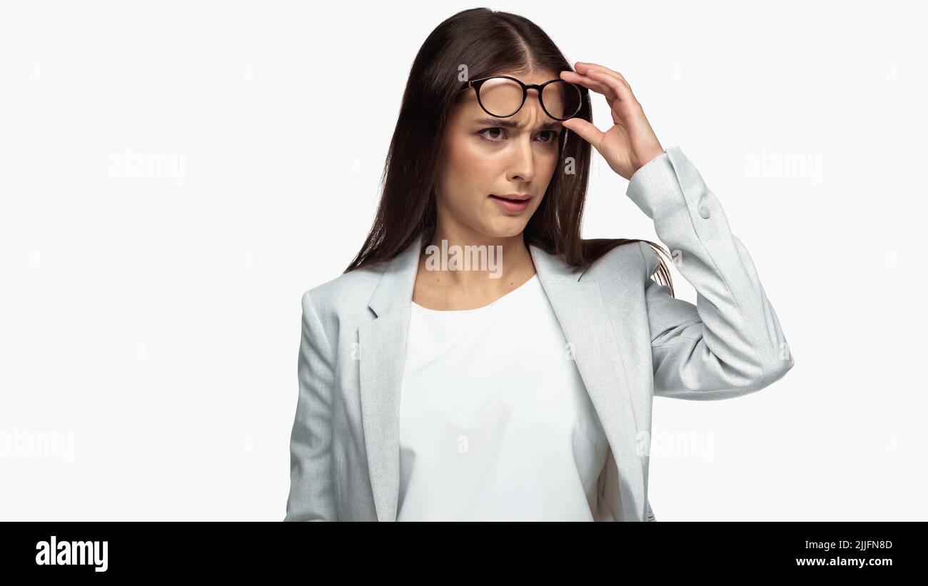 Confused businesswoman in yellow hi-res stock photography and images ...