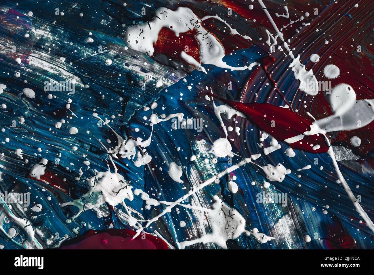 Cartoon pop art comic on red blue Abstract background with impasto ...