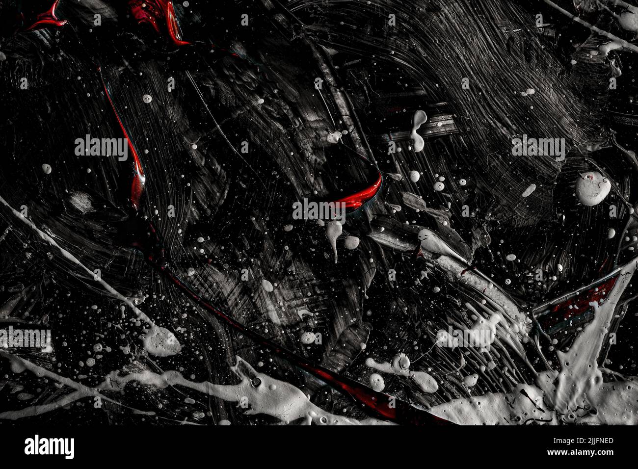 Volcano Abstract background. red lava and black basalt Thick paint ...