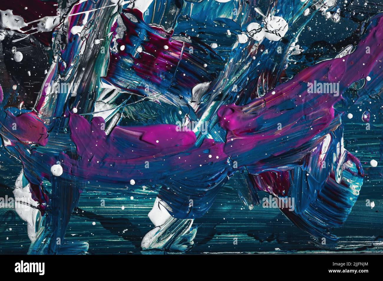 Violet and blue contemporary Abstract background. Thick paint texture ...