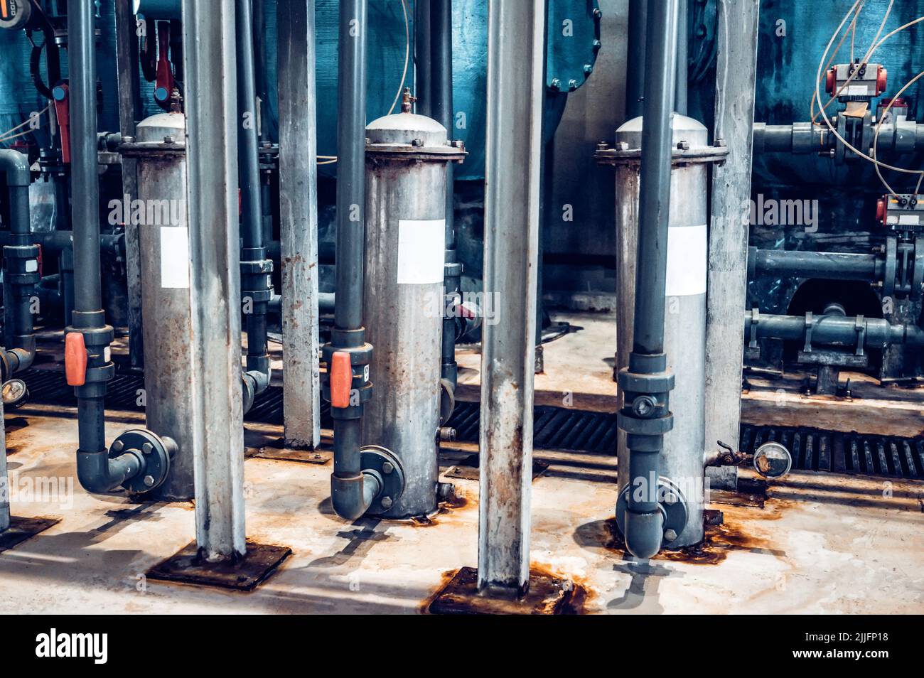 Water clarification system or purifying filter equipment in steel ...