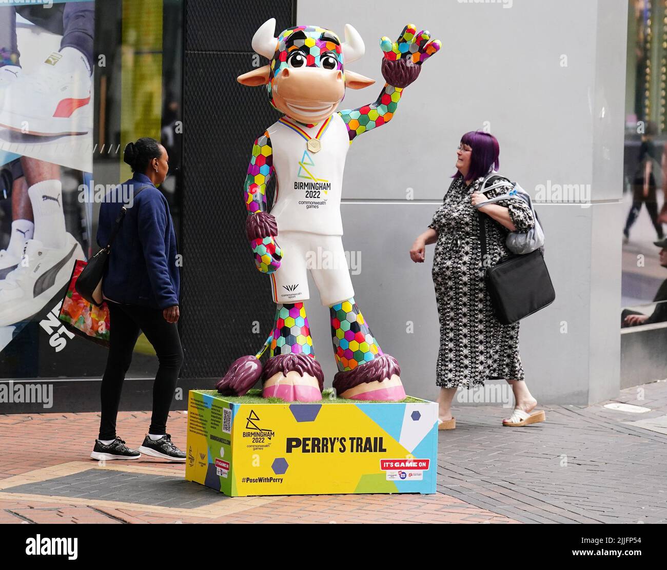A statue of Perry the mascot in the city centre ahead of the ...