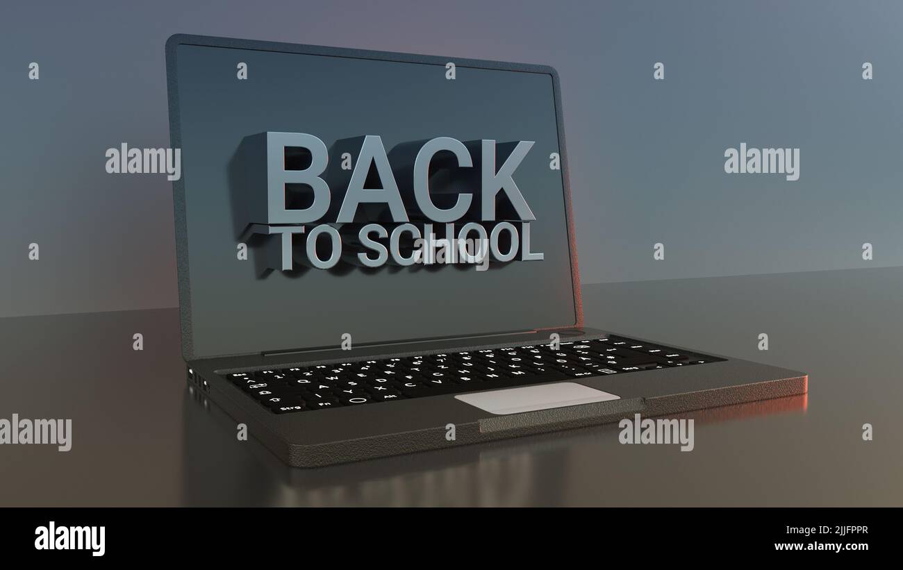 3d render. Back to school background Stock Photo - Alamy