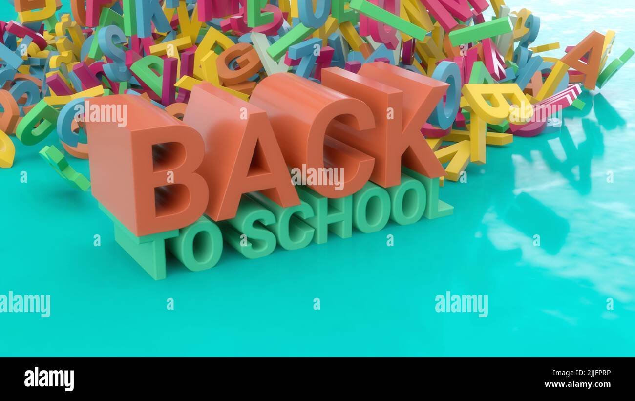 3d render. Back to school background Stock Photo - Alamy