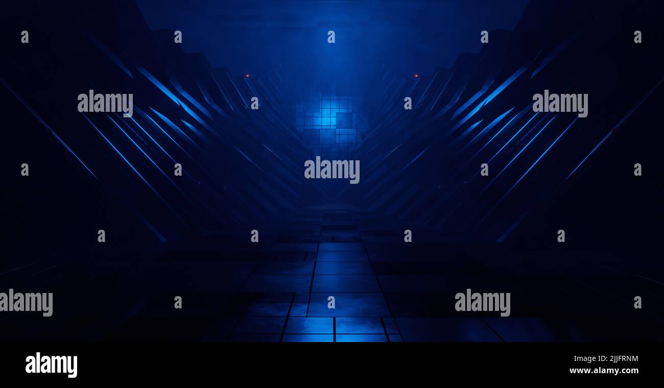 Abstract Futuristic Navy Blue Composition Background Wallpaper 3D ...