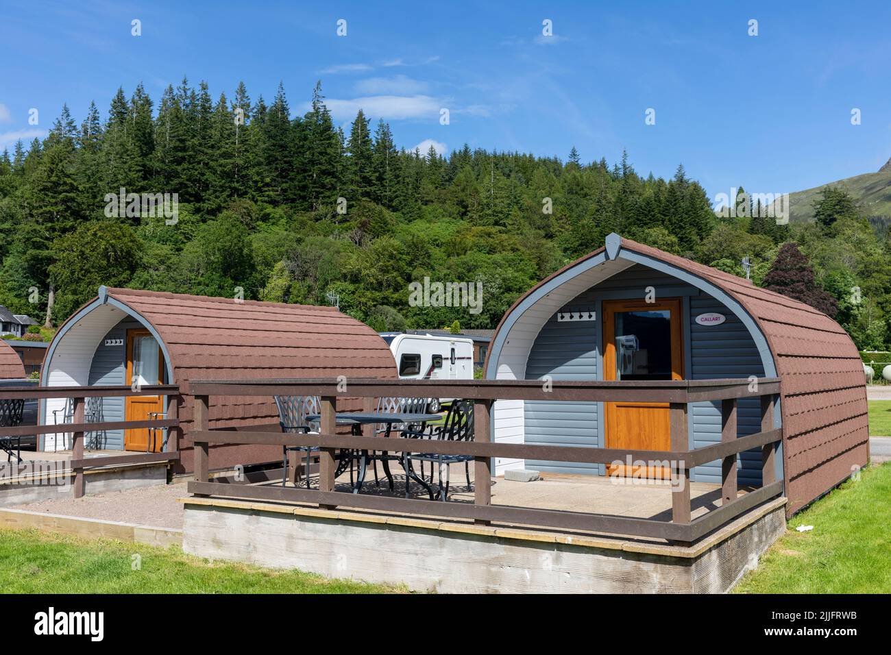 Cabins at Invercoe Motorhome and Caravan park in Glencoe, Scottish ...