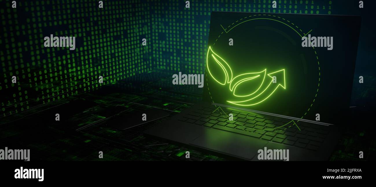 Eco sustainability green living technology concept 3D Stock Photo - Alamy